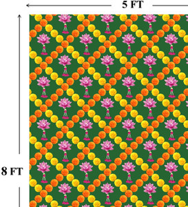 Tejas Creation Pooja Blackdrop Decoration 5'*8' ( 60 inch X 96 inch ...