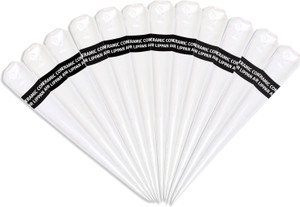 CLICKEDIN White Ceramic Cones For Art & Craft High-Quality Set Of 12 ...