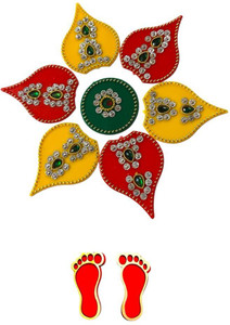 RUPALTTOYSBABA Fancy Decore Design Stone Work Rangoli With Laxmi Feet ...