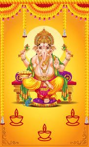 Tejas Creation Lord Ganesh Ji Backdrop for Pooja Decoration 8F & 5F ...