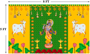 Tejas Creation Backdrop for Decoration (H:5ft X W:8ft) Altar Cloth ...