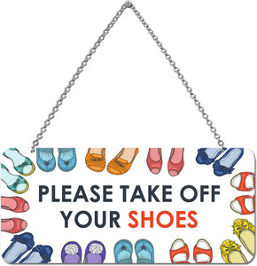 WILDMARK Please Take Off Your Shoes Sign Board For Door Entrance Double ...