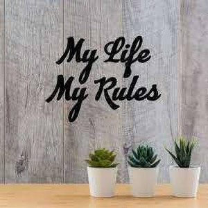 IRIS Decore MY LIFE MY RULES MDF Plaque Cutout Ready to Hang Home ...