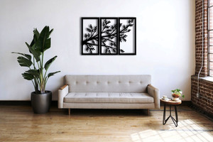 vectopic WOODEN GOOD LUCK TREE WALL ART 24 X 38 cm Pack of 3 (24 cm X ...