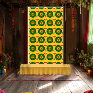 coolistic Rangoli Backdrop Decoration Cloth for Pooja, Functions (8*5 ...