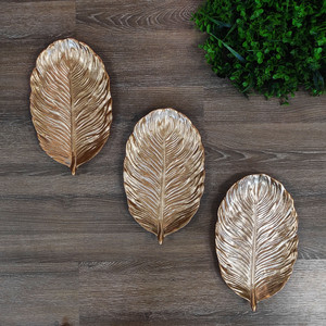 Art Street Palm Leaves Tray Decorative MDF Wall Plate Pack of 3 Price ...