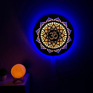 The Gifting Kingdom Om Chakra Neon LED Wall Décor Light| Mandala Design ...
