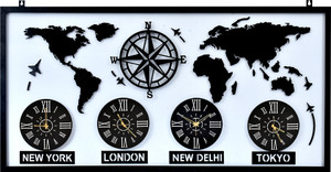 India Decor Shop World Map Wall Clocks Modern Design 3D Digital Hanging ...