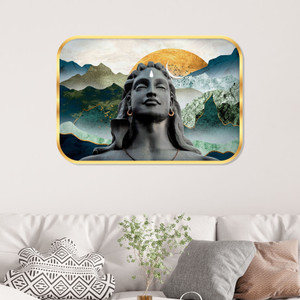 SAF PRINT saf Shiv Adiyogi Crystal Embedded High Gloss Surface with ...