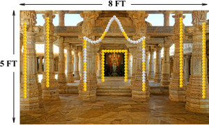 Tejas Creation Tirupati Balaji Lord Venkateswara Backdrop for Pooja 5X8 ...