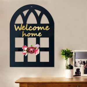 Art Street MDF Cutout in Window style with Golden Acrylic Welcome Home ...
