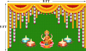 Tejas Creation Laxami Ji Backdrop for Pooja Decoration 8F & 5F Altar ...