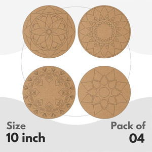 Stellx MDF Wooden Board Mandala Design, Pre-Marked Round Cutout for Art ...