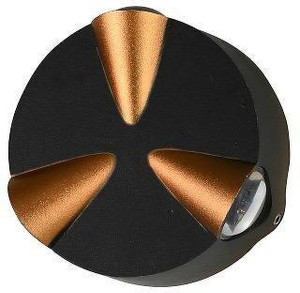 Art Home 3-Way Cone Shape 3-Watt LED Indoor/Outdoor Wall Lamp Post ...