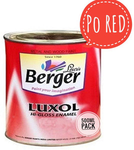 Berger HIGH GLOSS PO RED COLOUR ENAMEL-OIL BASED 0.5L PACK Red Enamel ...