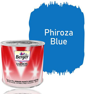 Berger Luxol Hi Gloss Metal & Wood Paint PHIROZA Blue 200 ML Pack of 5 ...