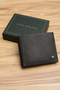 PETER ENGLAND Men Black Genuine Leather Wallet Black - Price in India ...