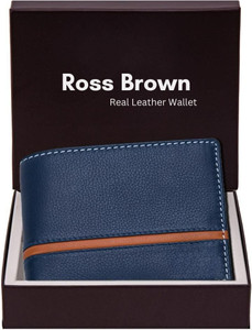Ross Brown Men Blue Genuine Leather Wallet Blue - Price in India ...