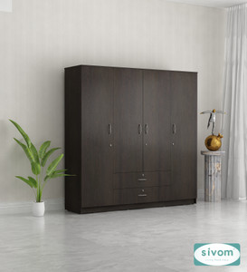 SIVOM SIVOM Oliver Multipurpose 4 Door Wardrobe / Spacious 12 Shelves ...