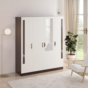 BLUEWUD Andrie 4 Door Almira with Mirror for Bedroom Home Furniture ...