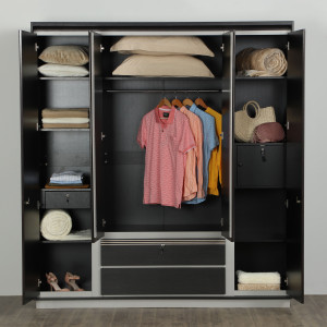 Home Centre Engineered Wood 4 Door Wardrobe Price in India - Buy Home ...