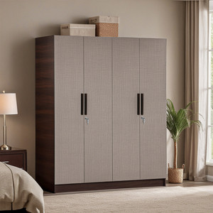 Trevi Mustang (Fabric Finish 4 door Almirah/Almari) Engineered Wood 4 ...