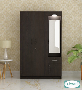 SIVOM SIVOM SYNTAX Multipurpose 3 Door Wardrobe With Dressing table/ 7 ...