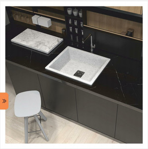 sterien (18x21x8.5)inch GRANITE FINISH Quartz Kitchen Sink Rustic White ...