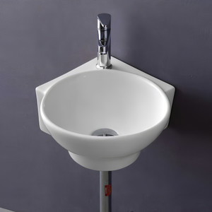 LUXART Wall Mount Basin for Bathroom/Corner Basin/Bathroom Basin/Glossy ...