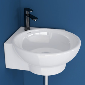 Plantex Ceramic Corner Wash Basin/Kitchen/Wall-Hung Hand Wash Basin ...