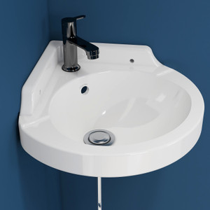 Plantex Ceramic Corner Wash Basin for Bathroom/Kitchen/Wall-Hung Wash ...