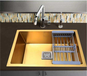 DK DENMARK Imported Kitchen Sink Hand Made,304 Stainless Steel Gold ...