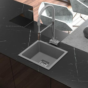 INOCI Granite Quartz Single Bowl Kitchen Sink with Real Stone Finish ...