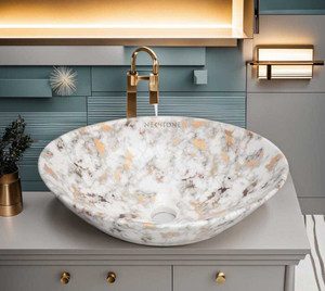NEKSTONE Premium Designer Ceramic Wash Basin Counter top (16x13x5.5 ...