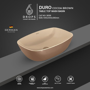Drops Luxury Bathware DURO cocoa brown table top wash basin cat no 3235 ...