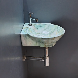 Greenord designer small corner hand wash basin for Bathroom (14"X14"X4 ...