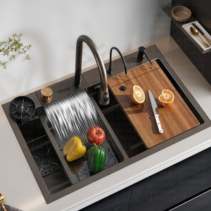 Q-IMAGE 304 Grade 24'' x 18'' x 9'' Kitchen Sink Anti Scratch Design ...