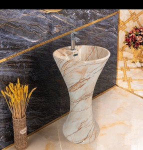 Bherunath Ceramic Designer Premium One Piece Pedestal Wash Basin Free ...