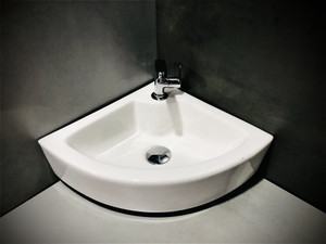 DELTA Corner Premium White Ceramic Wash Basin(White) (16*16*5) Corner ...