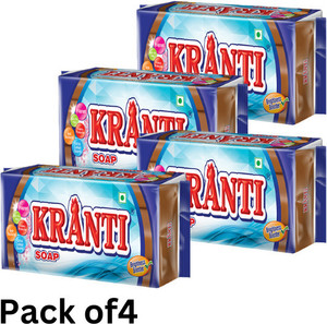 kranti Brown Laundry Soap 400g|Detergent Bar|Pack of 4|100g each ...