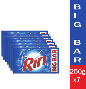 Rin advanced big bar 250 GM soap (PACK OF 7)~250gx7 Detergent Bar Price ...