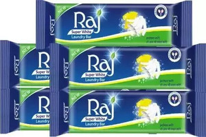 RAJ Super White Laundry Bar ++ {Pack Of 5} Classic Original Detergent ...