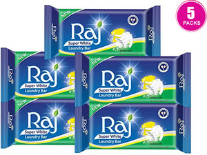 RAJ Super White Loundry 125gx5^ Detergent Bar Price in India - Buy RAJ ...