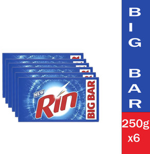 Rin advanced big bar 250 GM soap (PACK OF 6)~250gx6 Detergent Bar Price ...