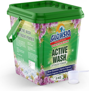 GLOWSIO Active Wash Detergent Powder | Free Scoop | Preserve Fabric ...