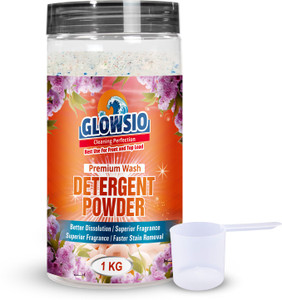 GLOWSIO Premium Wash Detergent Powder 1 Kg | Free Scoop | Dissolves ...