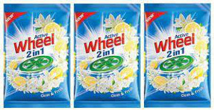 Wheel Detergent Powder Lemon and Jasmin- 1 kg (Pack Of 3) With Laundry ...