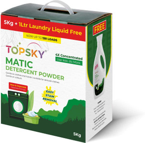 TOP SKY Matic Washing Powder With 1 Ltr Laundry Liquid Free Detergent ...