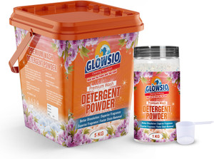 GLOWSIO Premium Wash Detergent Powder 5+1 Kg | Free Scoop, Dissolve ...