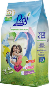 Raj Super White Premium Soap Detergent Powder (Post wash long lasting ...